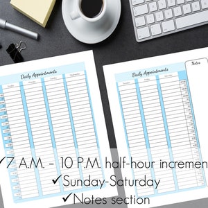 Printable Appointment Book, Weekly Appointment Planner, Daily Schedule ...