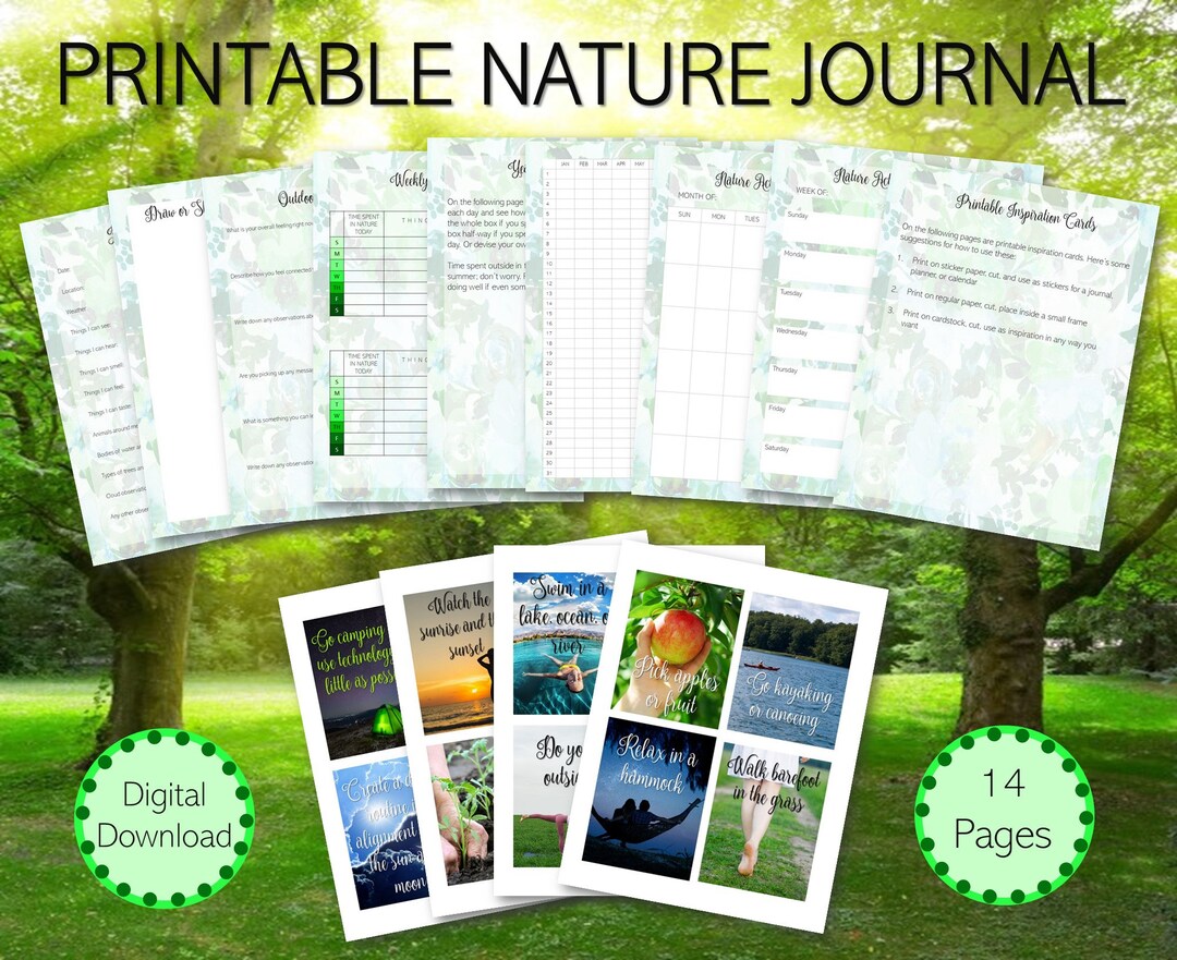Printable Nature Journal, Nature Journal Prompts, Nature Journaling ...