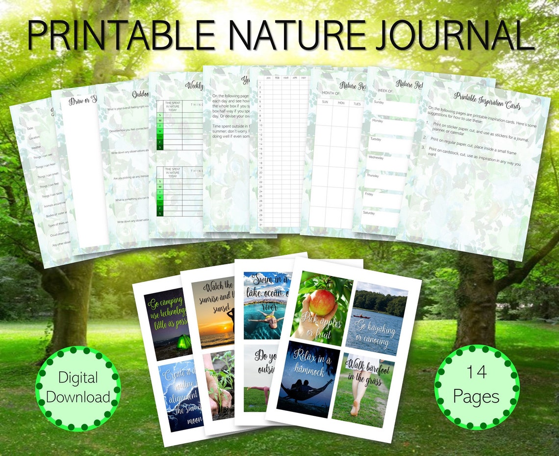 Printable Nature Journal Nature Journal Prompts (Instant Download) - Etsy