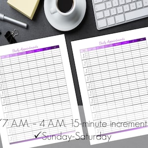 Printable Appointment Book, Weekly Appointment Planner, Daily Schedule ...