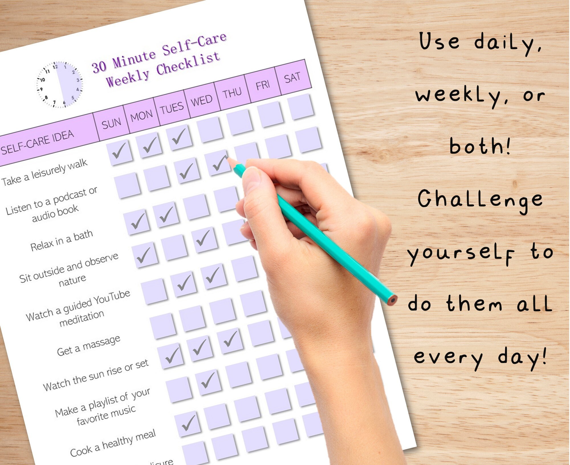 Printable Self Care Checklist, Daily Self Care, Weekly Self Care, Self ...