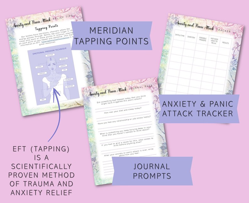 Printable Anxiety Journal, Panic Attack Relief, Mental Health Journal ...