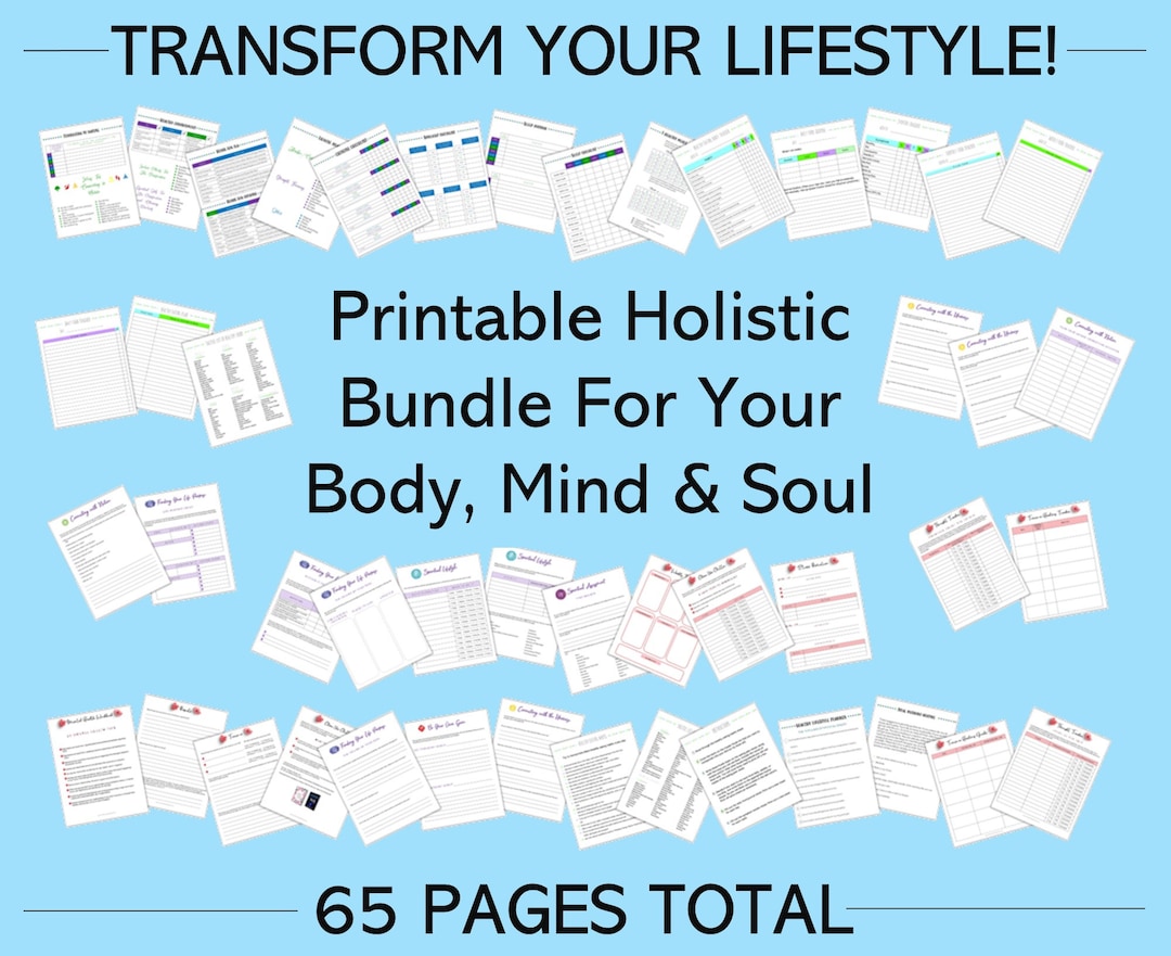 Holistic Bundle, Printable Health Planner, Healthy Lifestyle, Wellness ...