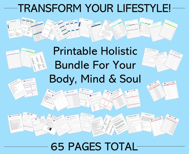 Holistic Bundle, Printable Health Planner, Healthy Lifestyle, Wellness ...