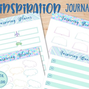 Inspiration Journal, Printable Journal, Journal Pages, Inspirational ...