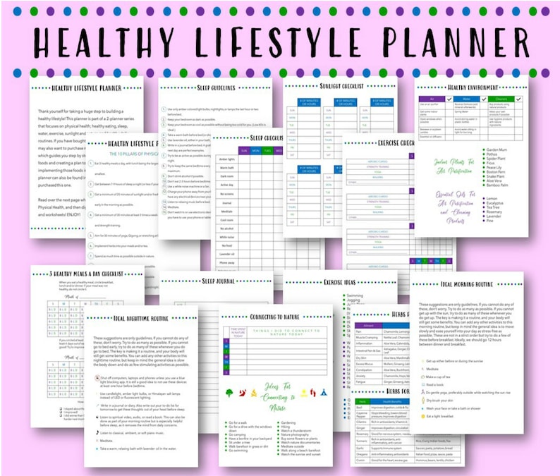 Holistic Bundle, Printable Health Planner, Healthy Lifestyle, Wellness ...