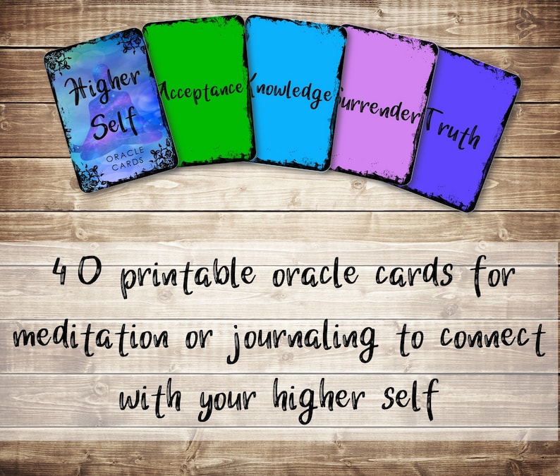 Printable Oracle Cards, Higher Self Oracle Deck, Meditation Tools ...