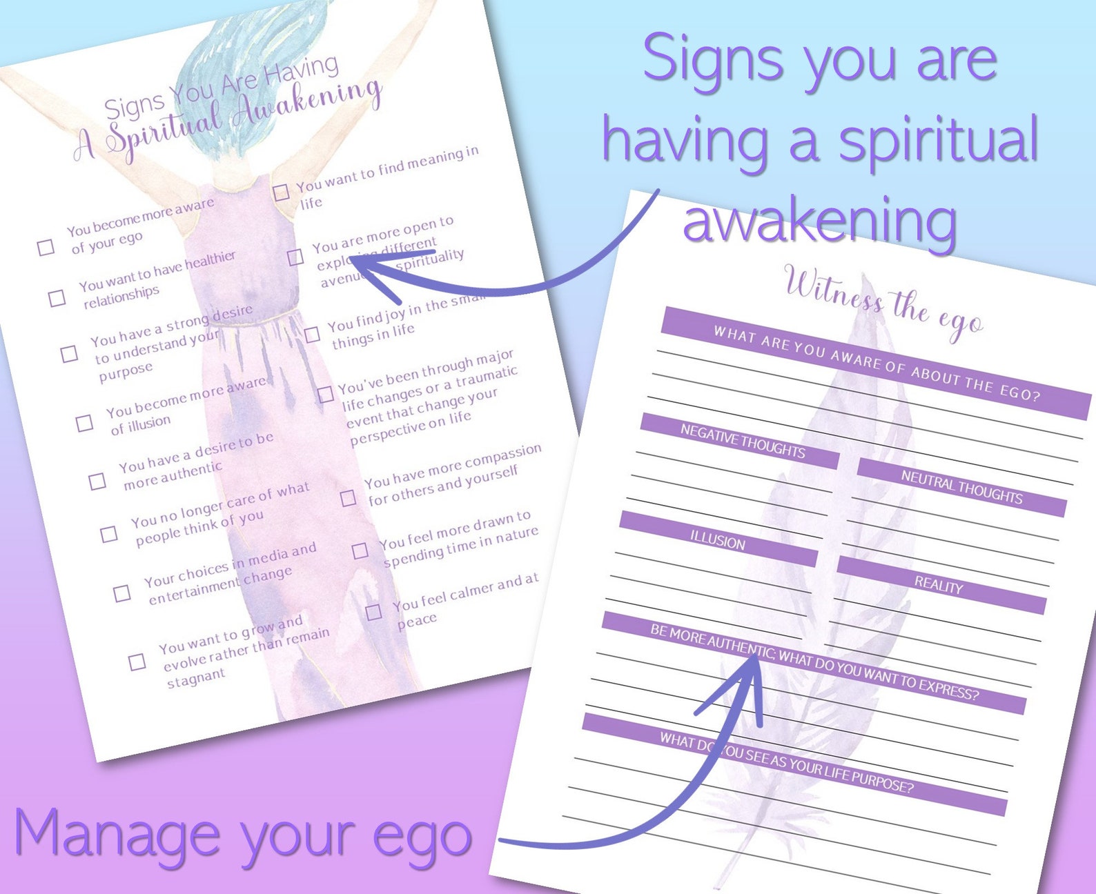Printable Spiritual Workbook, Spiritual Awakening, Spiritual Self Care ...