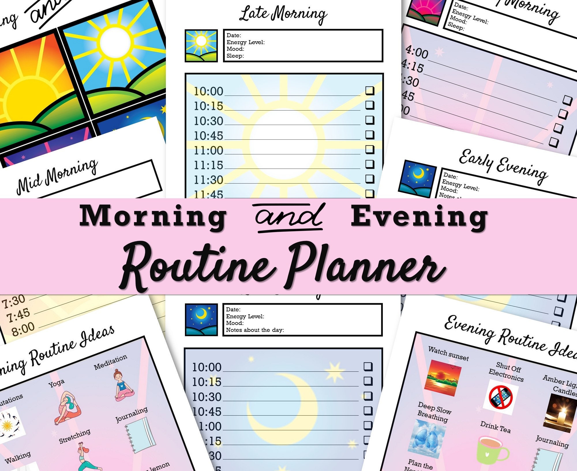 Printable Daily Routine Planner, Routine Chart, Morning Routine ...