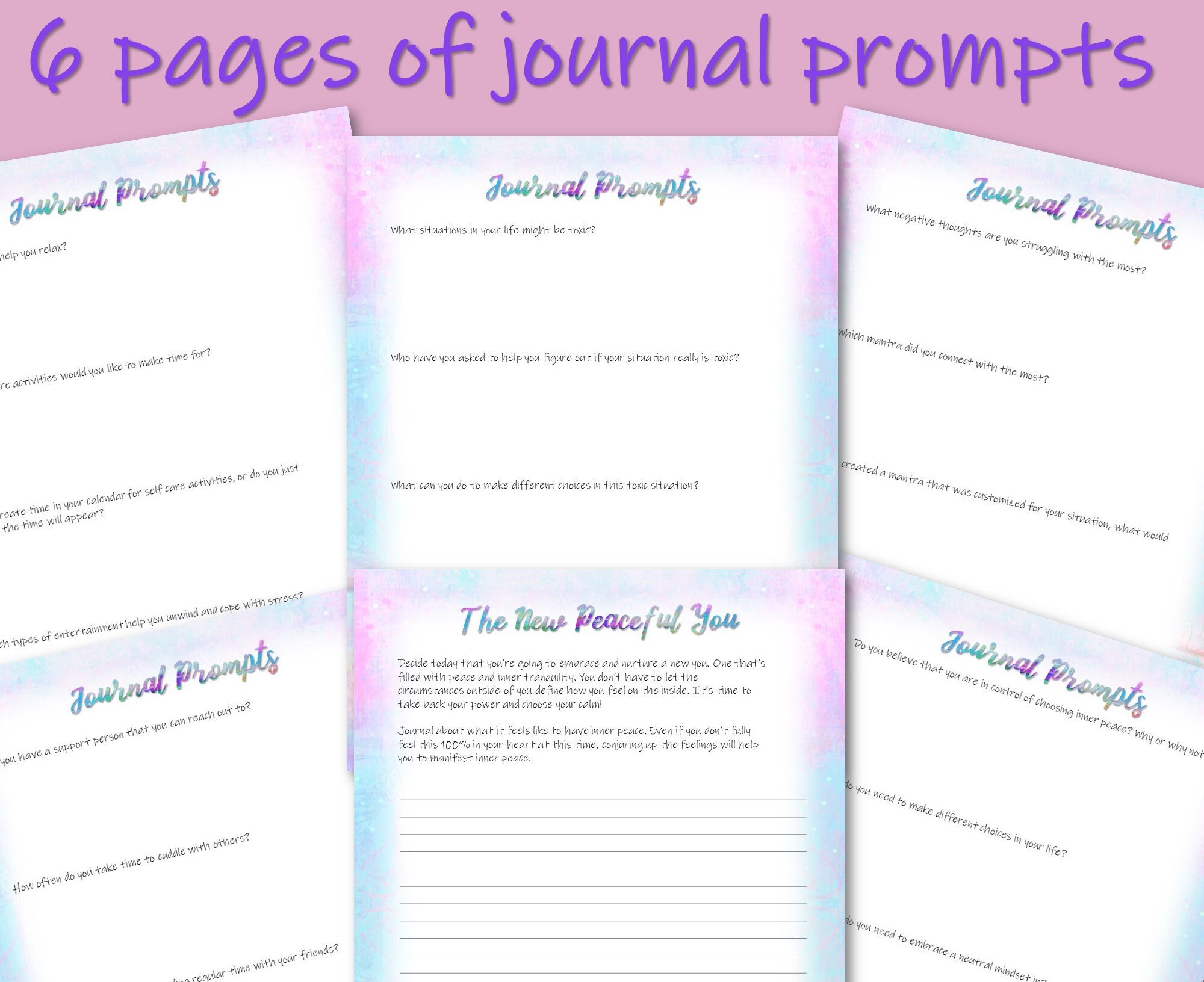 Inner Peace Journal, Printable Journal, Guided Journal Pages, Finding ...