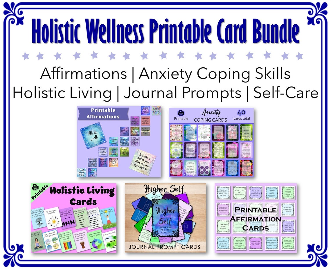 Holistic Wellness Printable Card Bundle Affirmation Cards - Etsy