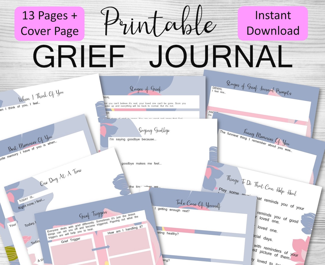 Grief Journal, Grief Gift, Printable Journal, Loss Journal, Therapy ...