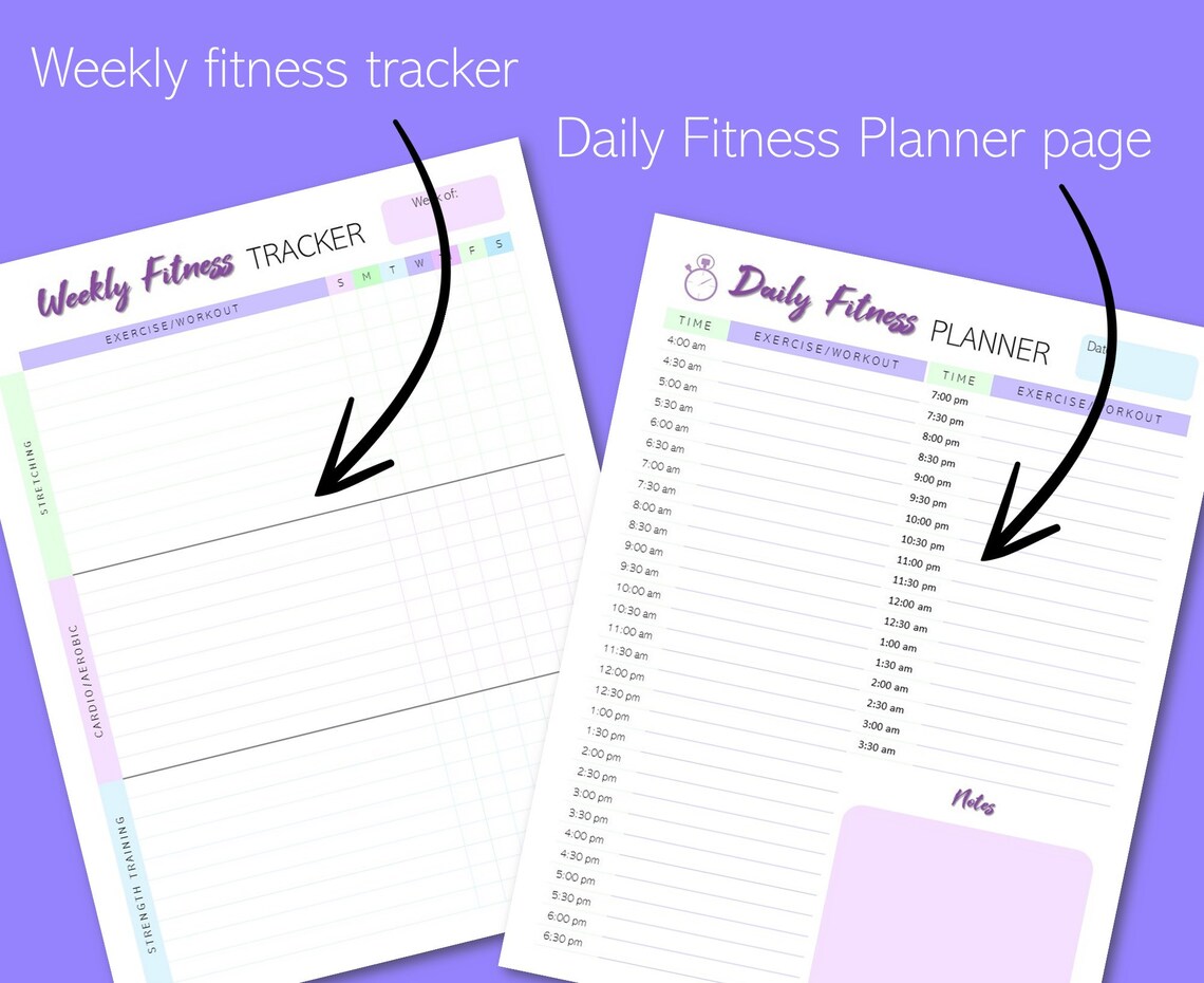Fitness Planner Printable, Exercise Planner, Fitness Tracker, Exercise ...