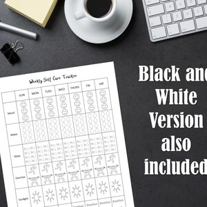 Printable Healthy Habit Tracker, Health and Wellness, Self Care ...