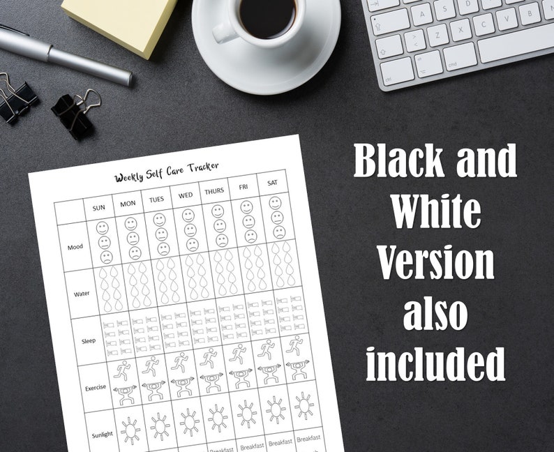 Printable Healthy Habit Tracker, Health and Wellness, Self Care ...