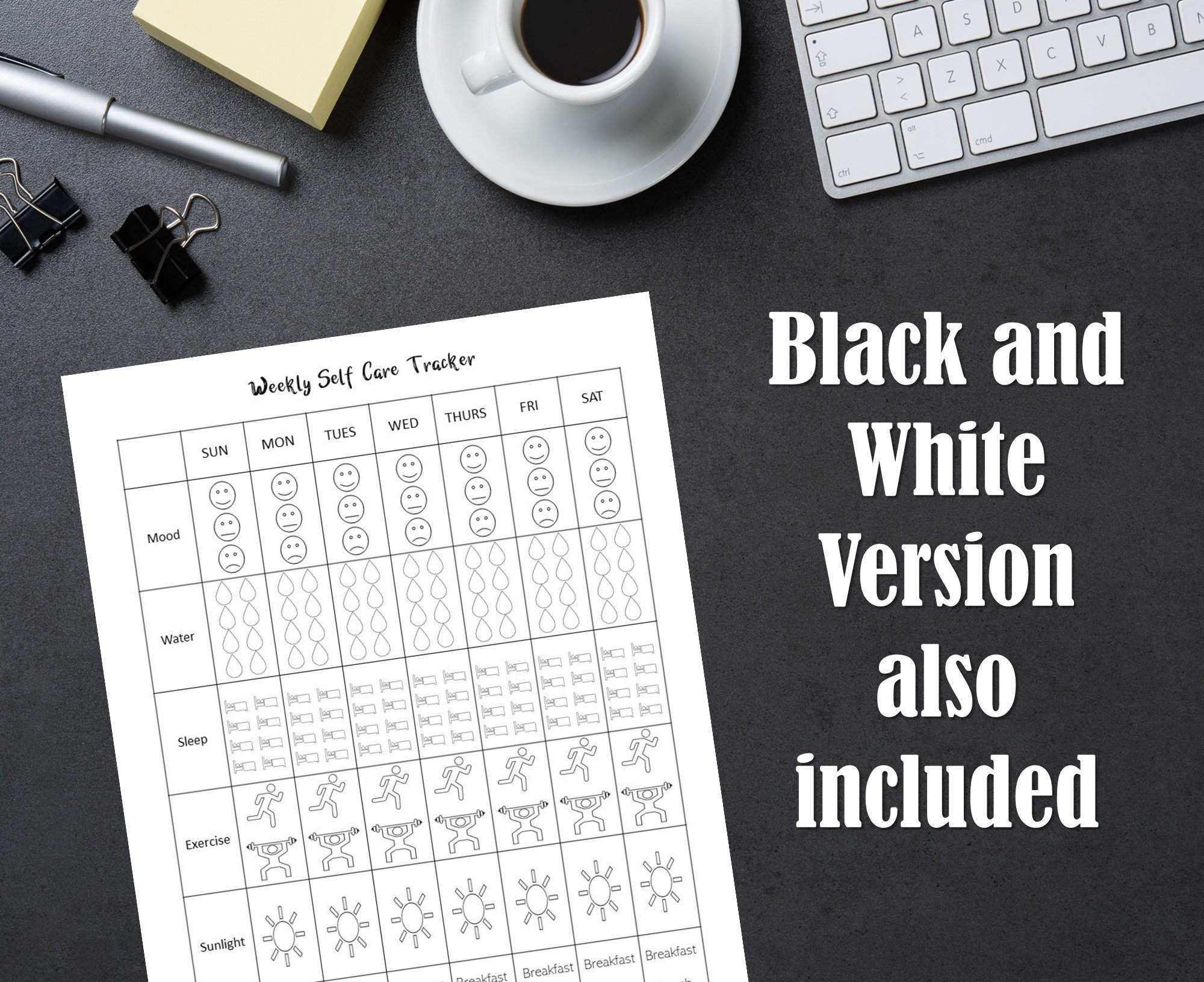 Printable Healthy Habit Tracker, Health and Wellness, Self Care ...