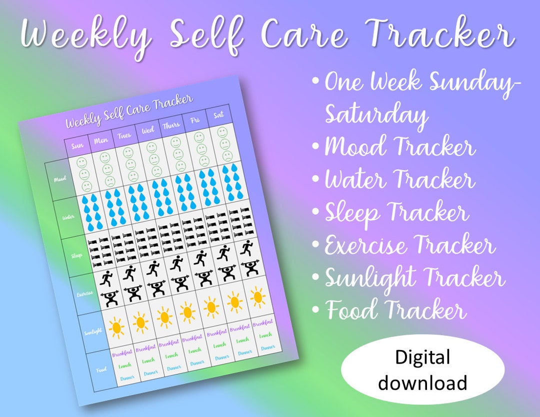 Printable Healthy Habit Tracker, Health and Wellness, Self Care ...