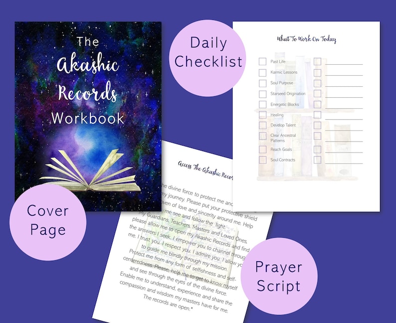 Akashic Records Printable Workbook, Spiritual Gift, Healing Journal ...