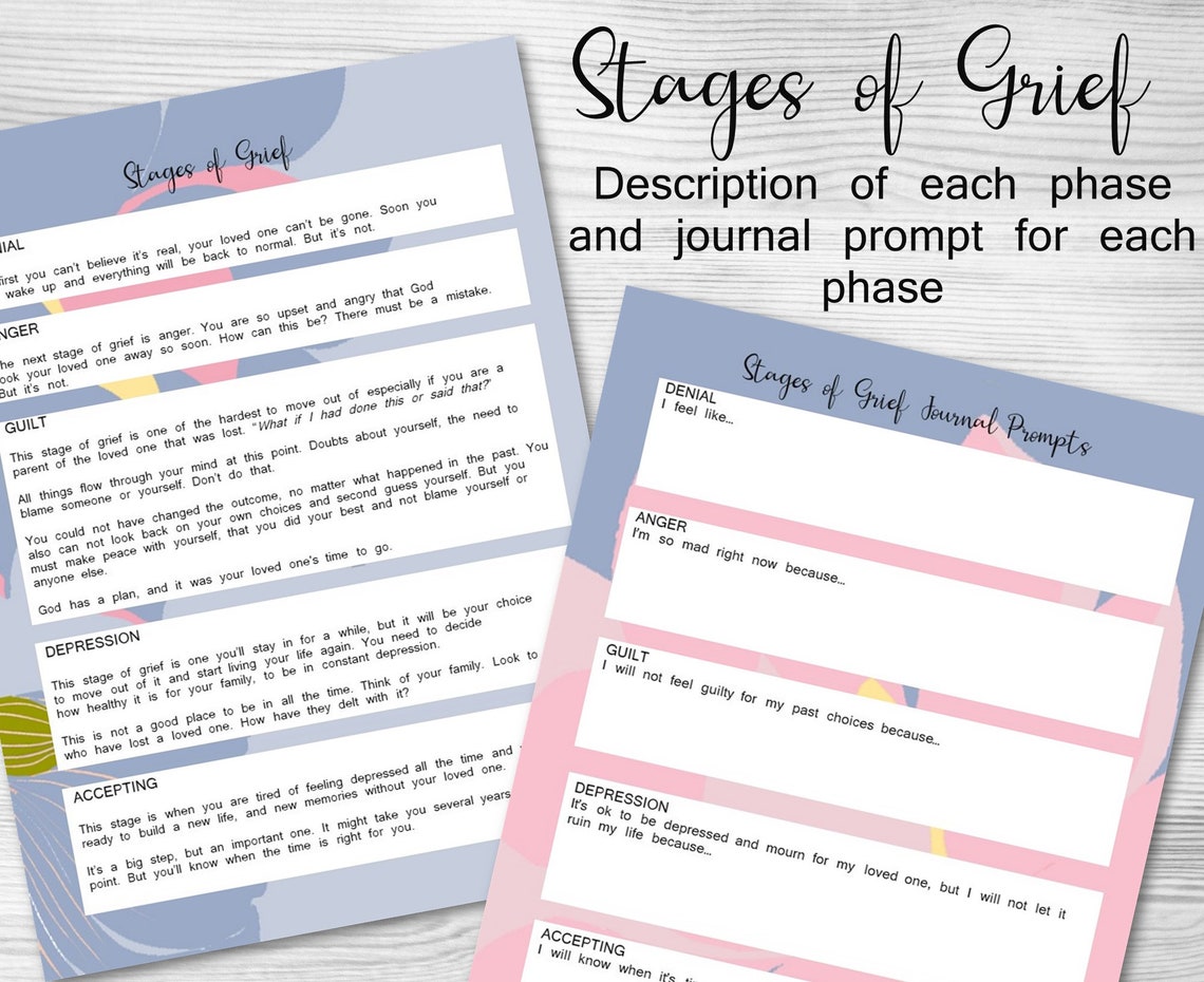 Grief Journal Grief Gift Printable Journal Loss Journal - Etsy