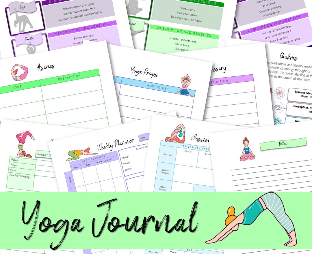 Yoga Journal Printable, Yoga Planner, Yoga Lovers, Yoga Gift - Etsy
