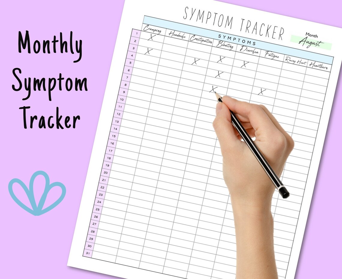 Symptom Tracker, Printable Health Tracker, Symptom Journal, IBS Tracker ...