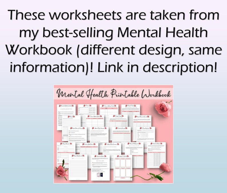 Trauma Worksheets, Printable Therapy Journal, PTSD Workbook, Mental ...