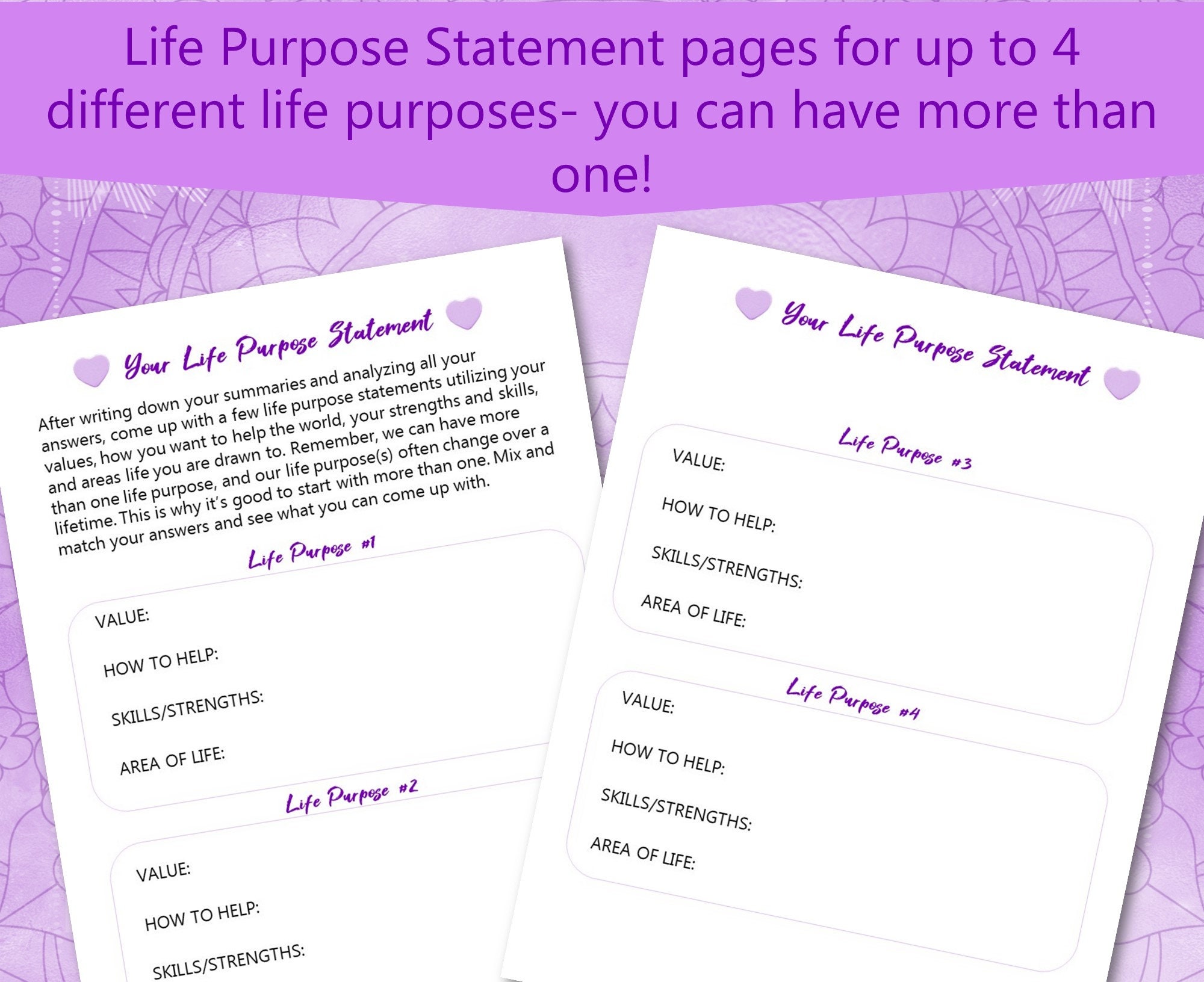 Printable Life Purpose Planner, Find Your Career Path, Find Your ...