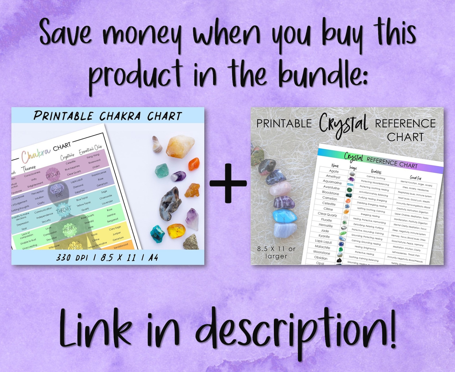 Printable Crystal Guide, Crystal Chart, Reference Sheet, Healing ...