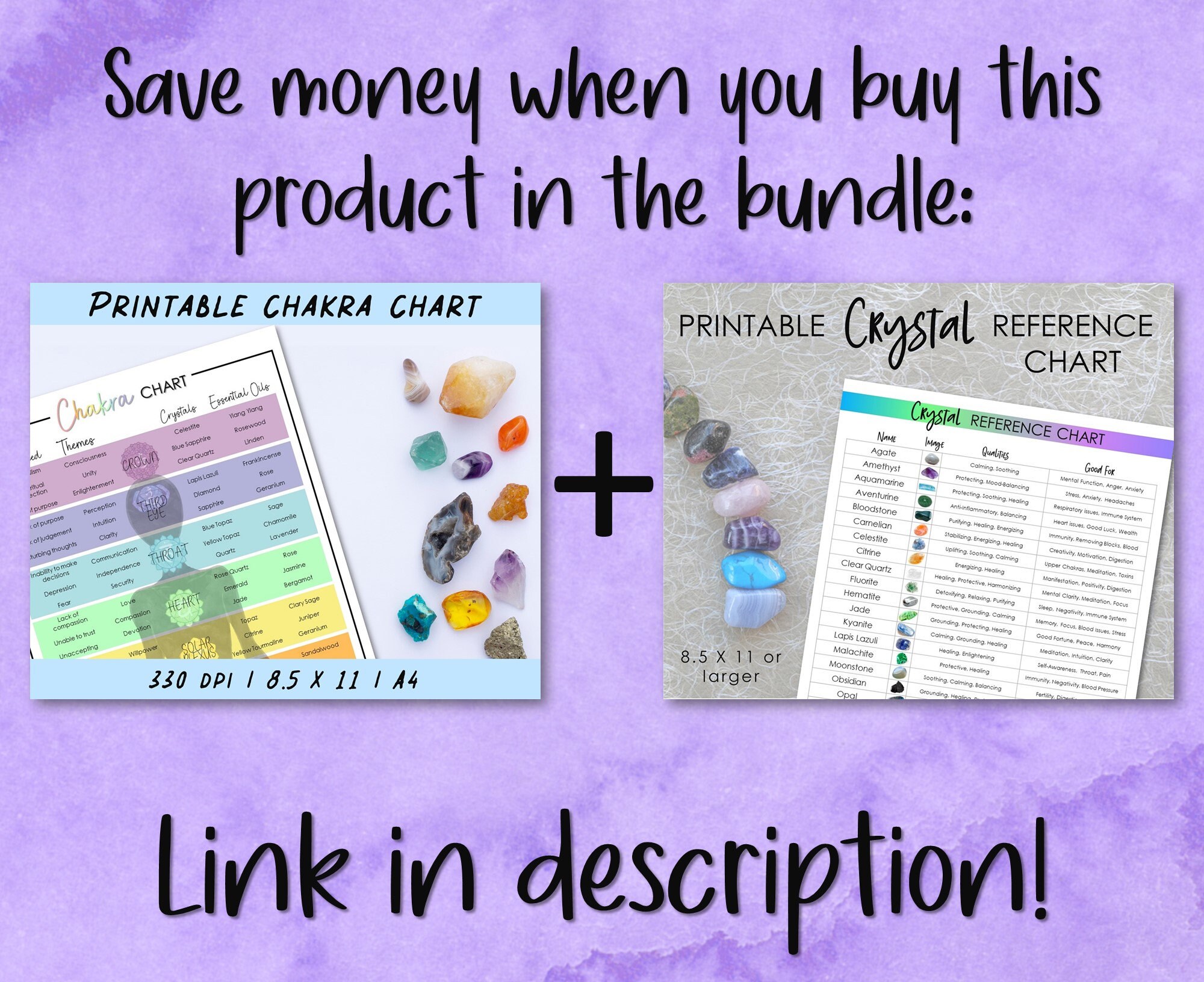 Printable Crystal Guide, Crystal Chart, Reference Sheet, Healing ...