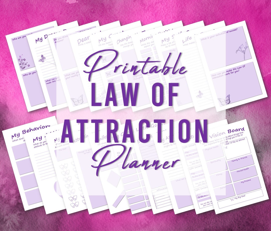 Printable Law of Attraction Planner, Manifestation Journal, LOA ...