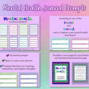 Mental Wellness Journal Prompts Bundle, Mental Health Journal Bundle ...