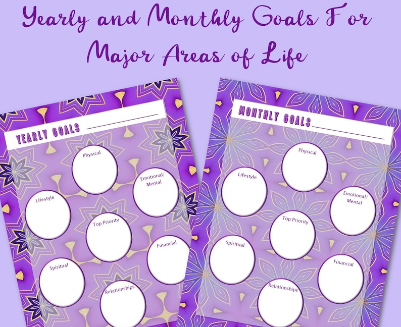 Printable Goal Planner Goals Tracker Monthly Goals Yearly - Etsy