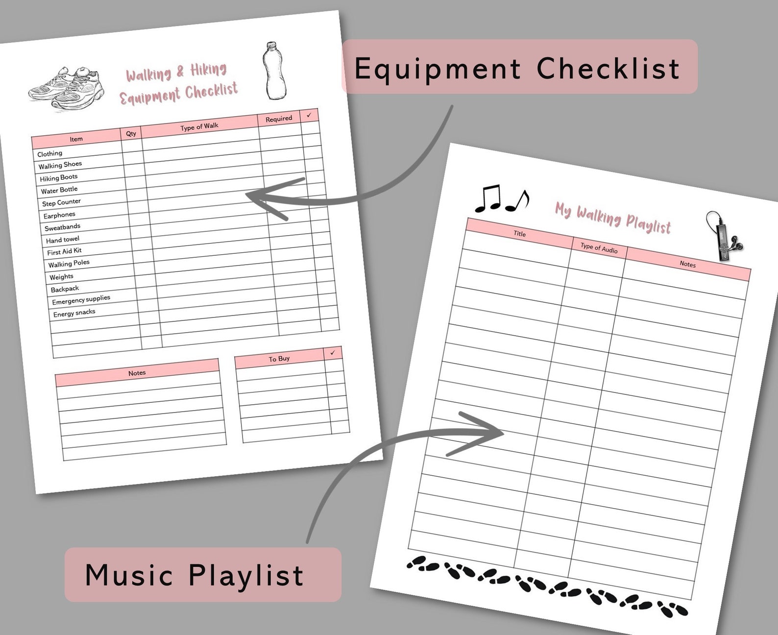 Printable Running Log, Walking Tracker, Hiking Logbook, Outdoor ...