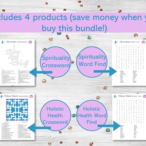 Printable Holistic Health and Spirituality Activity Sheets, Crossword ...