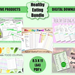Healthy Eating Bundle, Healthy Food, Grocery List, Health Journal, Eat ...