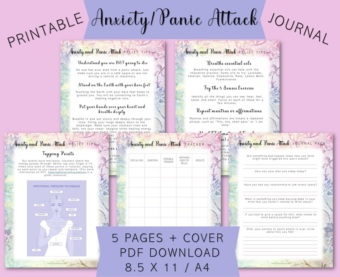 Printable Anxiety Journal Panic Attack Relief Mental Health - Etsy