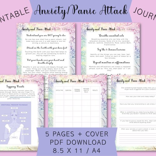 Printable Anxiety Journal Panic Attack Relief Mental Health | Etsy
