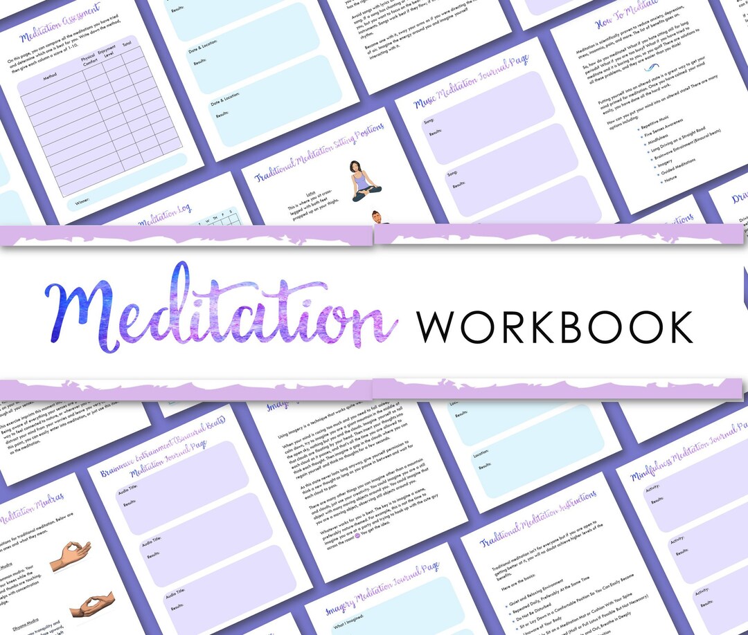 Printable Meditation Journal, Mindfulness Workbook, Meditation for ...