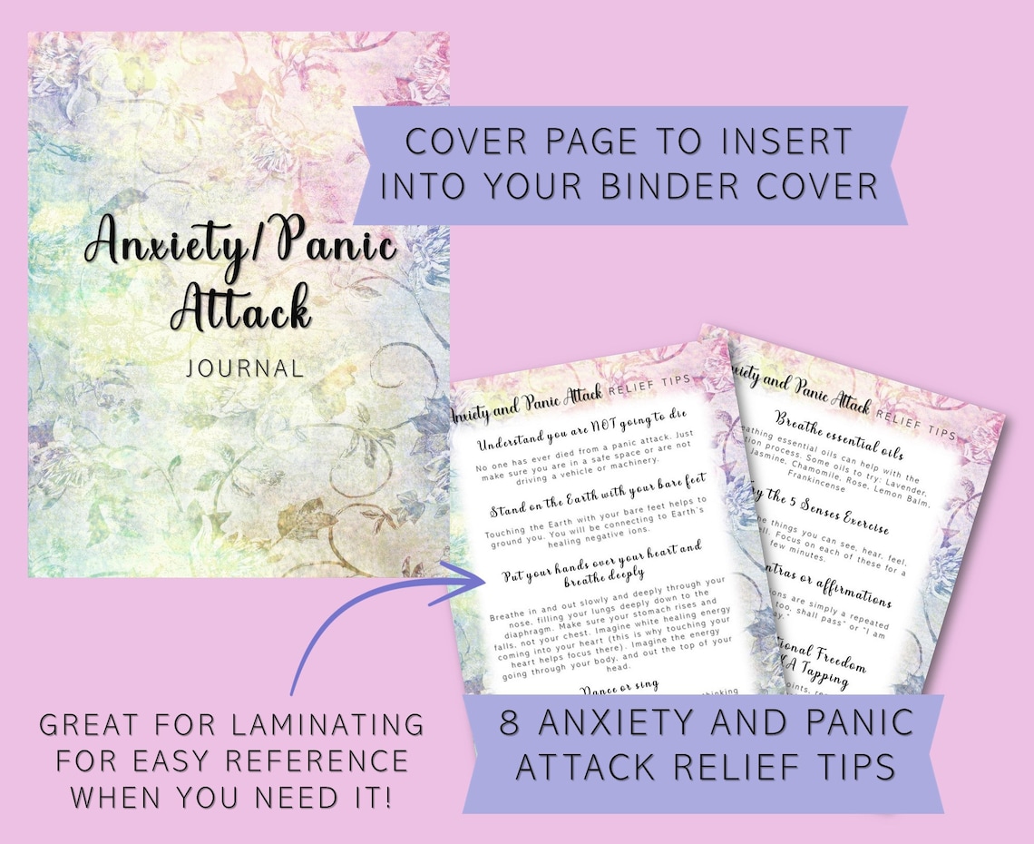 Printable Anxiety Journal, Panic Attack Relief, Mental Health Journal ...