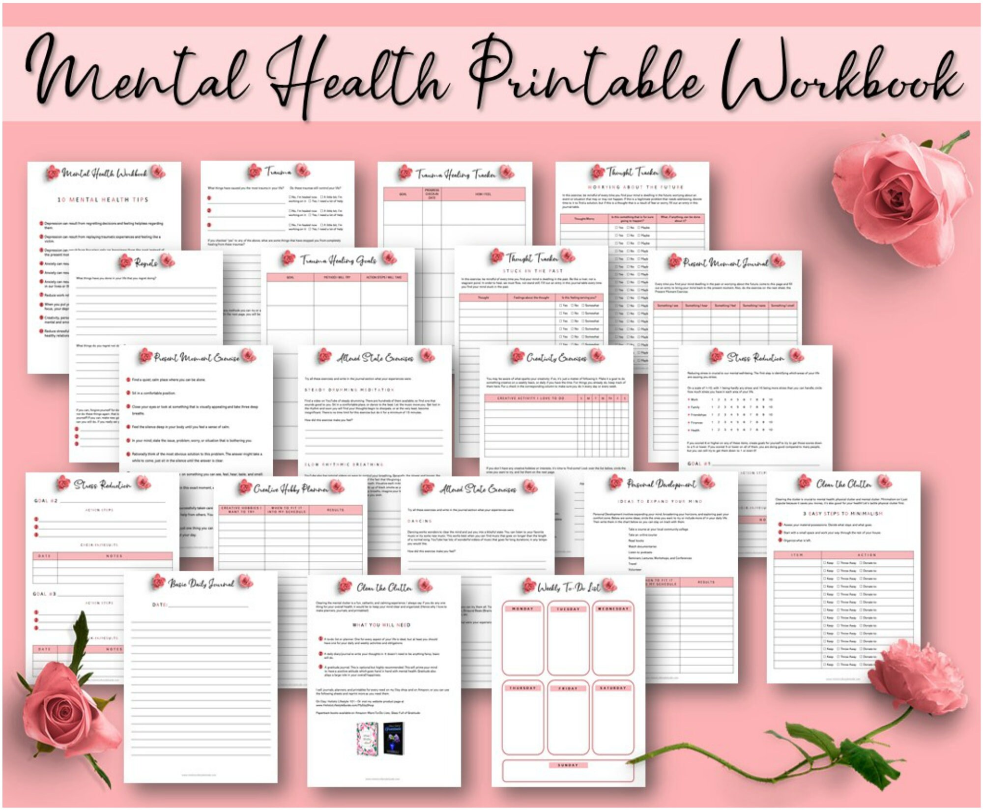 Holistic Bundle, Printable Health Planner, Healthy Lifestyle, Wellness ...