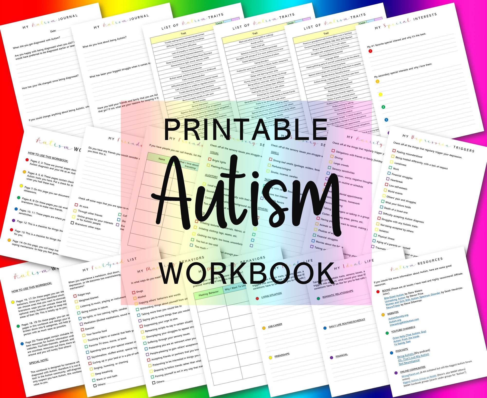 Autism Workbook Autism Worksheets Autism Journal Autism - Etsy UK