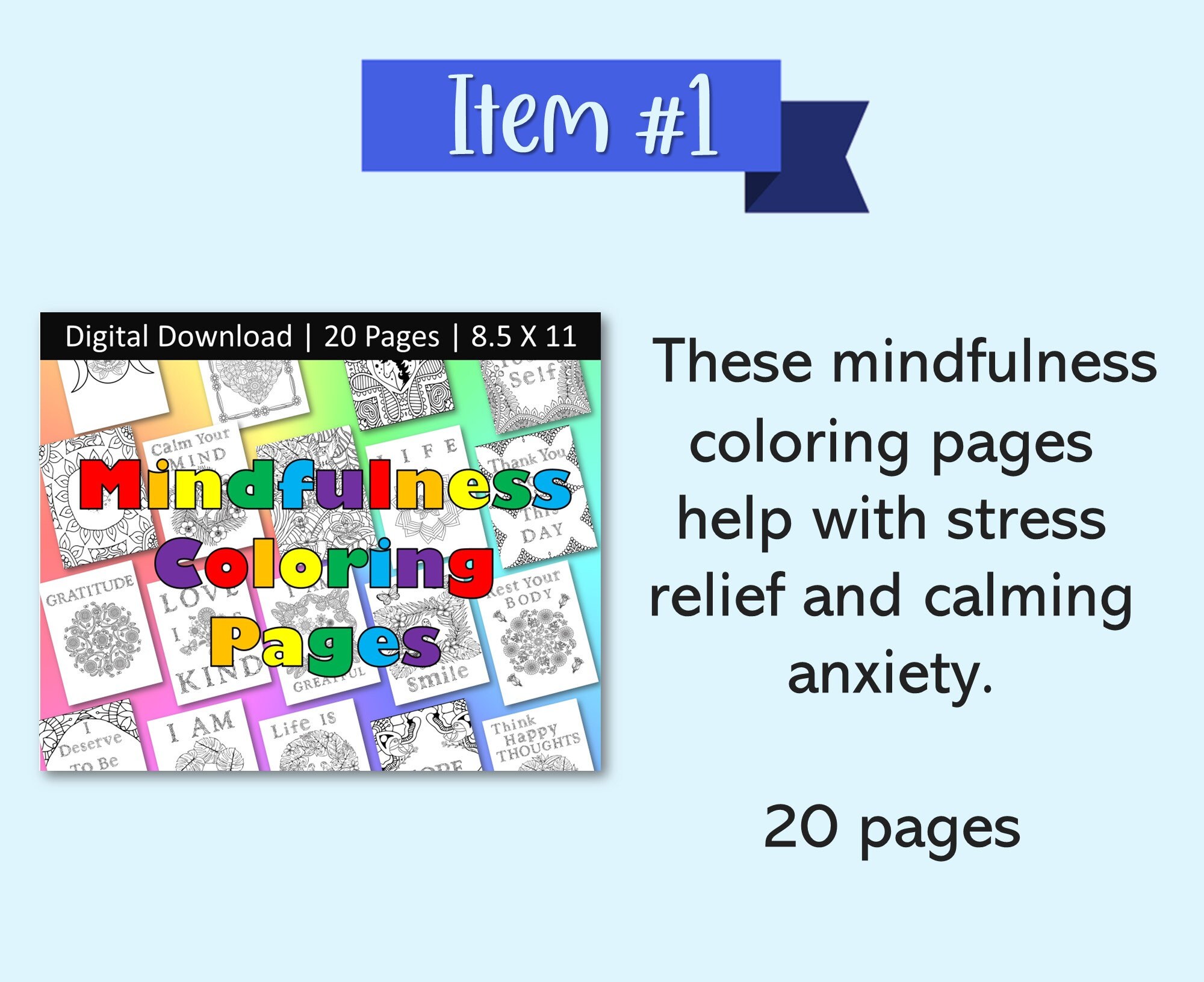 Printable Mindfulness Bundle, Adult Coloring Pages, Mindfulness ...