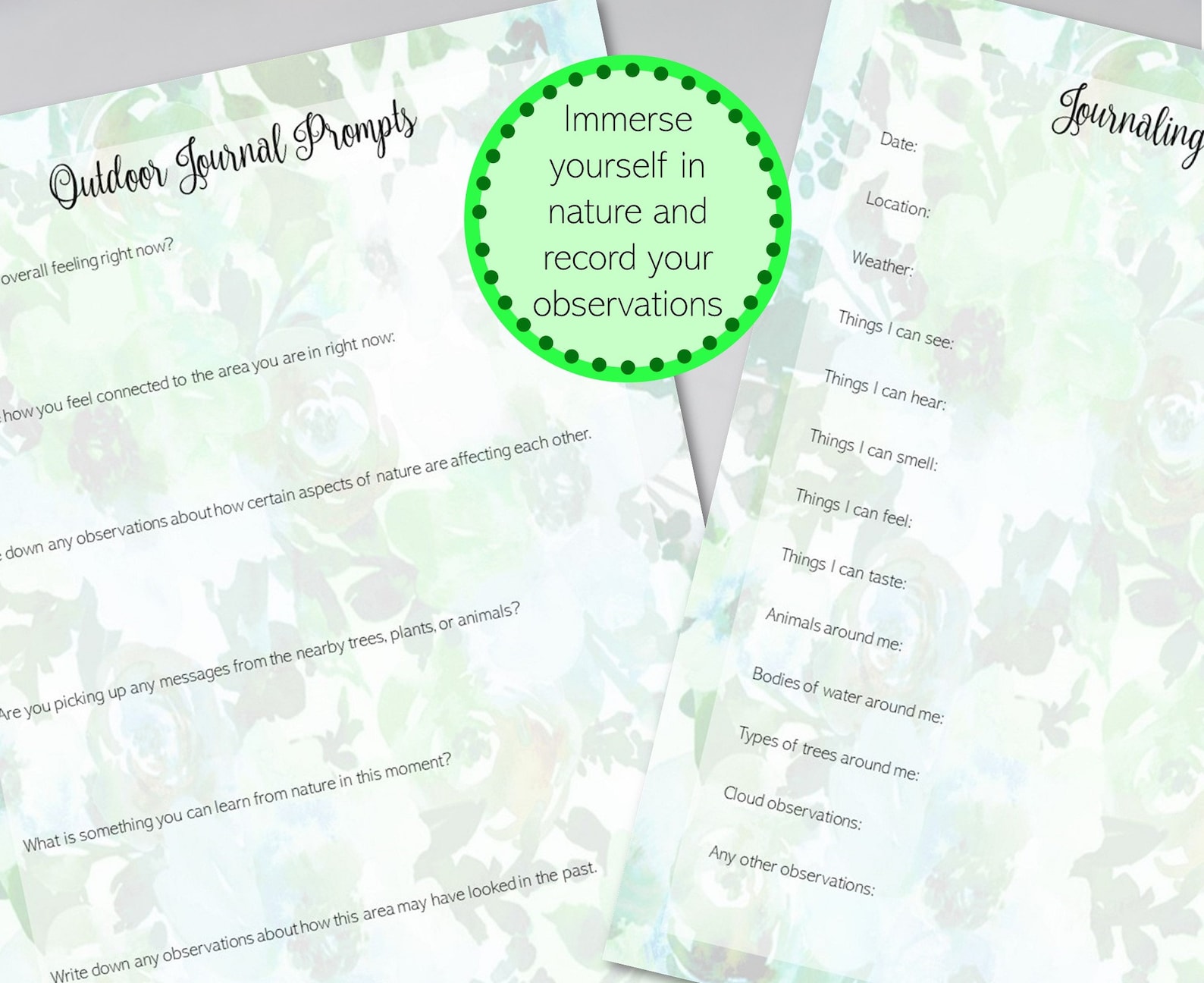 Printable Nature Journal Nature Journal Prompts (Instant Download) - Etsy