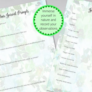 Printable Nature Journal, Nature Journal Prompts, Nature Journaling ...