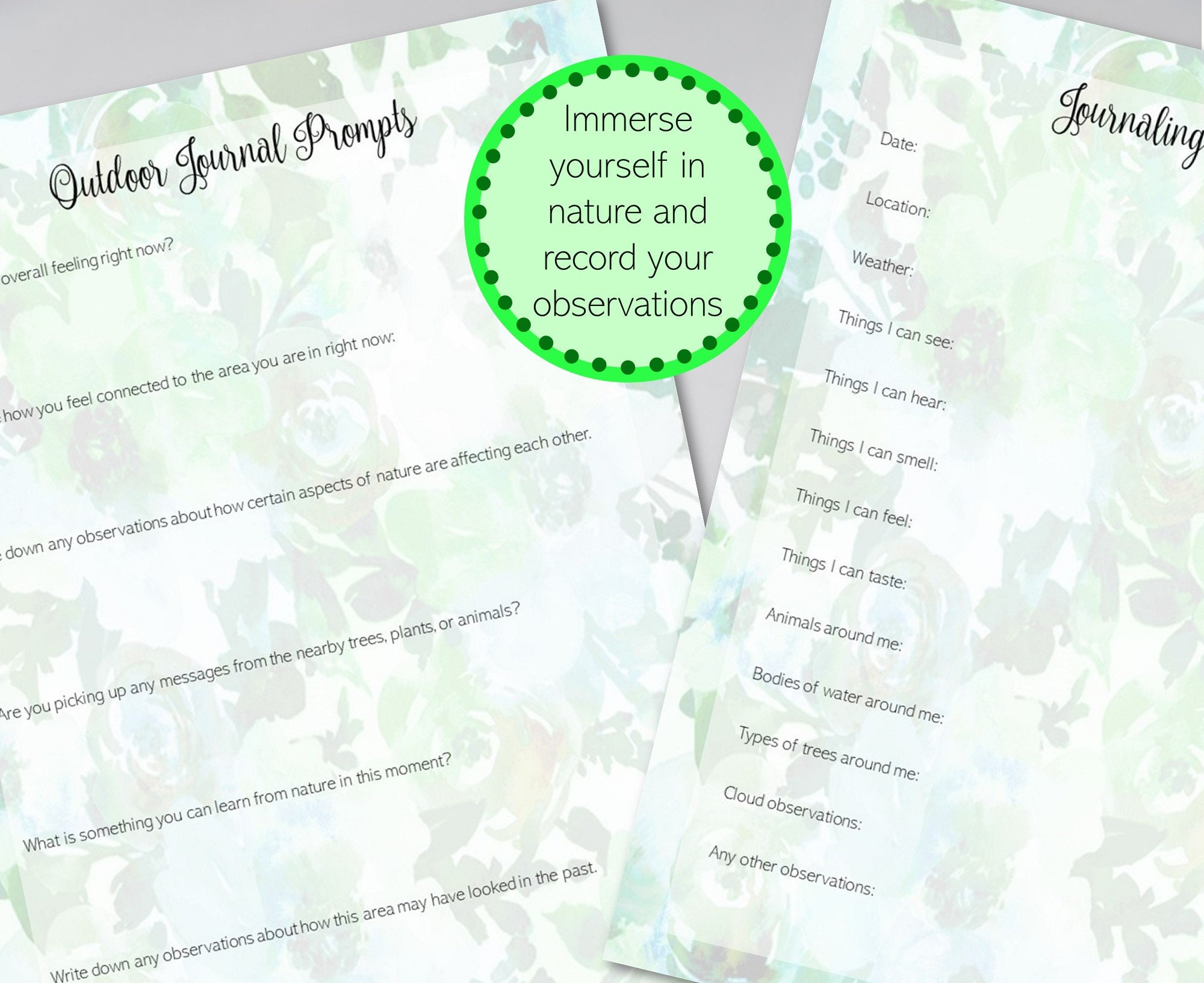 Printable Nature Journal Nature Journal Prompts (Instant Download) - Etsy