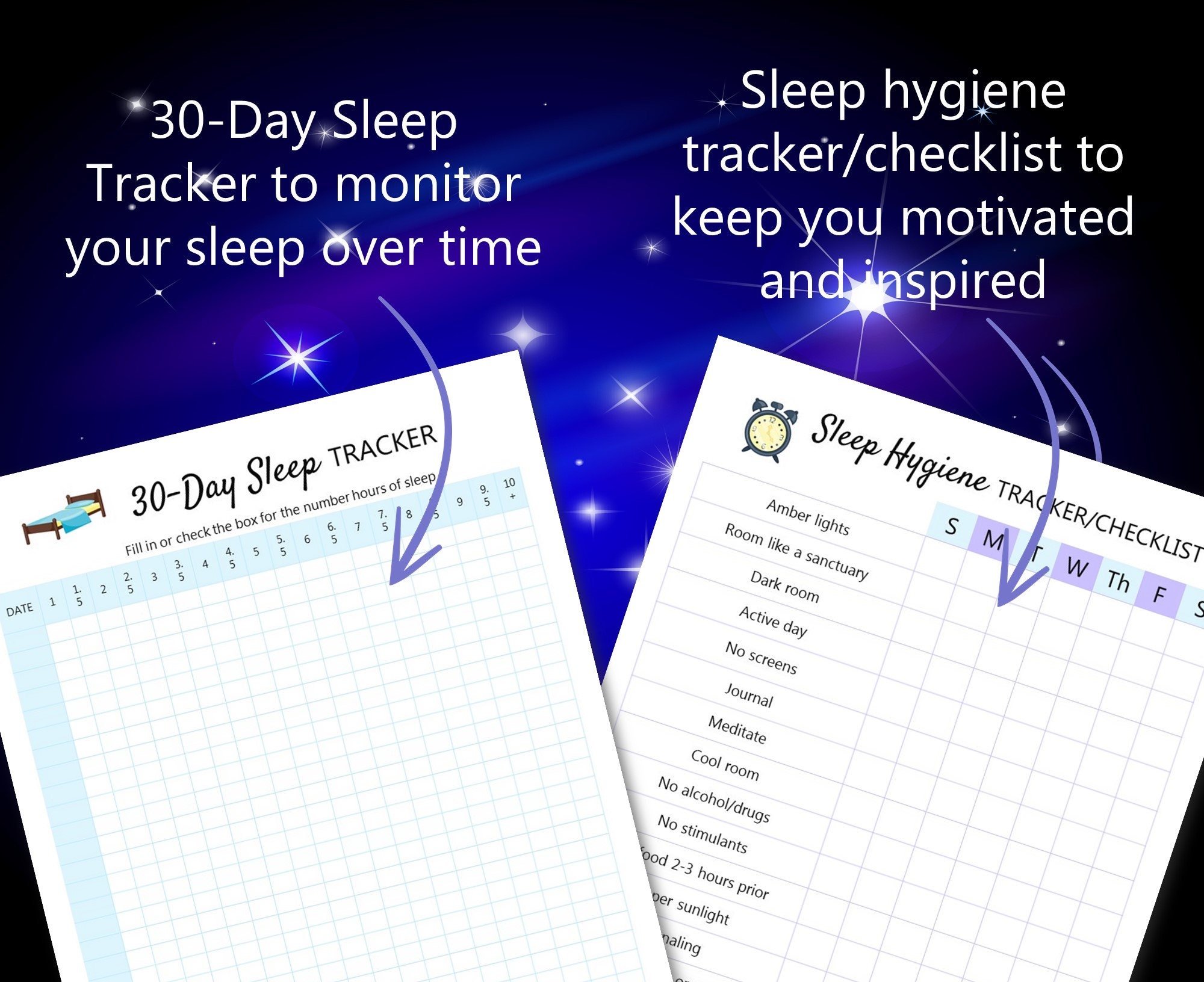 Sleep Journal Sleep Tracker Printable Sleep Planner Bedtime - Etsy