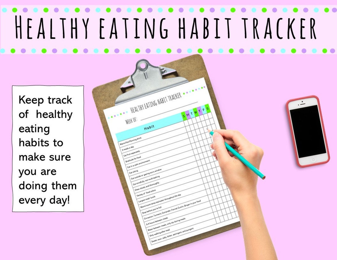 Printable Healthy Eating Planner Food Diary Journal Clean - Etsy