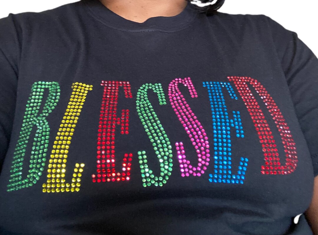 Christian Bling Blessed Design Tee - Etsy