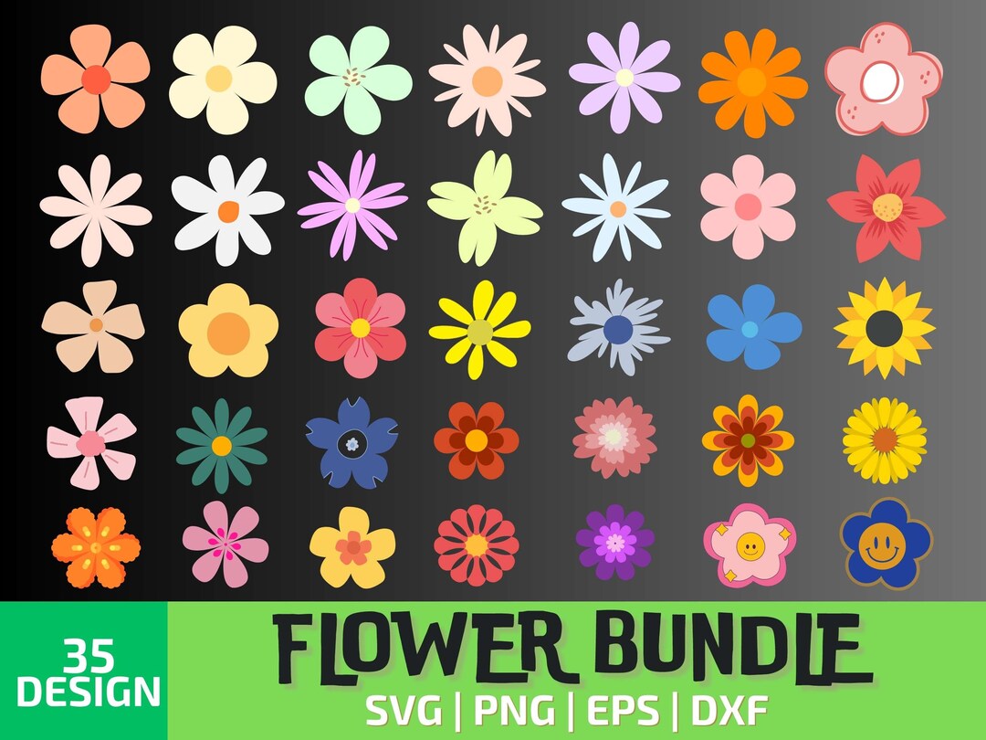 Flowers SVG Bundle, Flowers Clipart, Leaves Svg, Rose SVG, Circut Cut Files Silhouette, Flowers ...