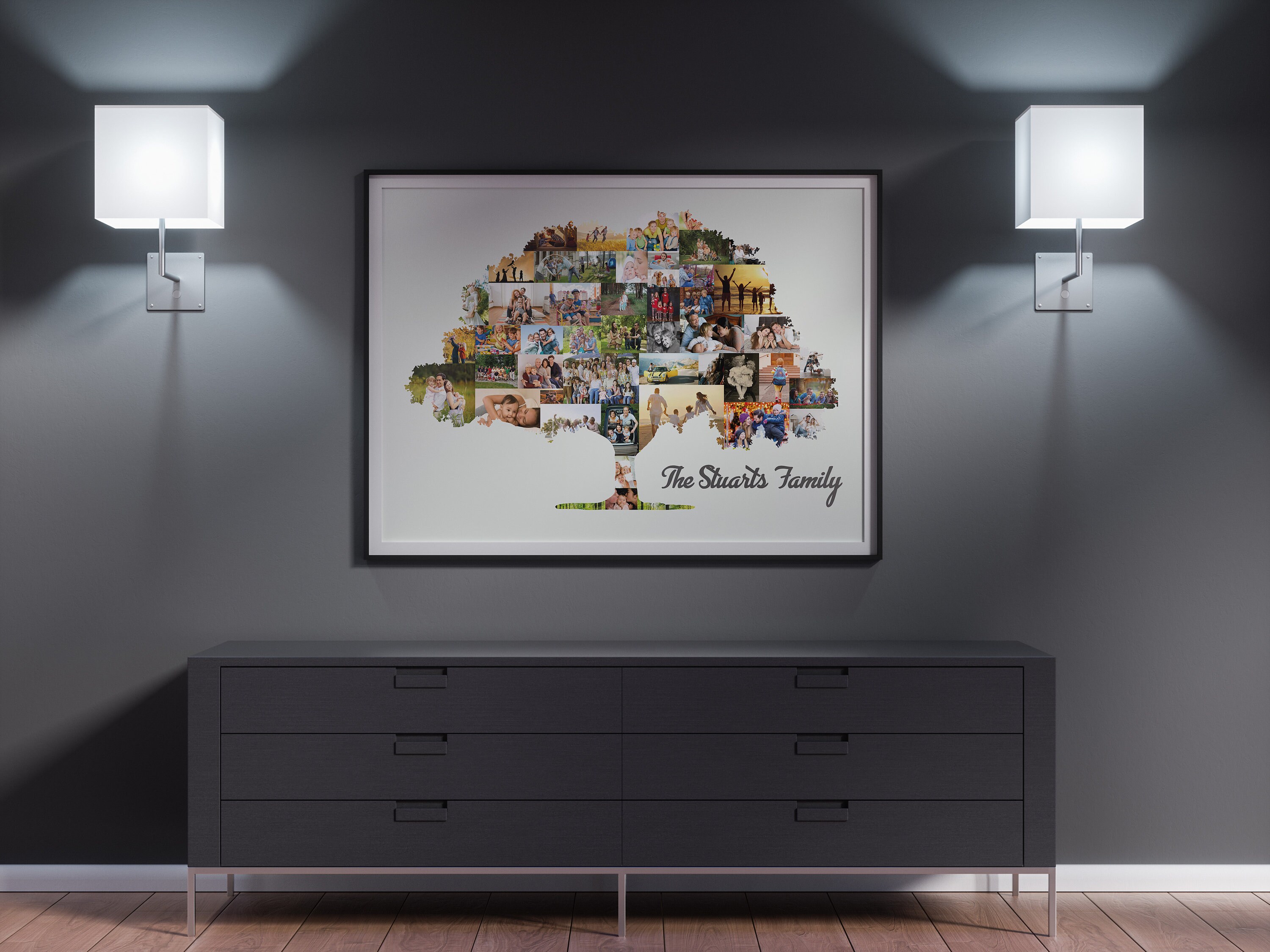 Family Tree Collage, Custom Family Tree Photo, Family Tree Wall Art ...